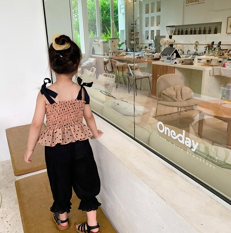 Piger prikker sløjfevest bomuld sommer piger top 1... – Grandado