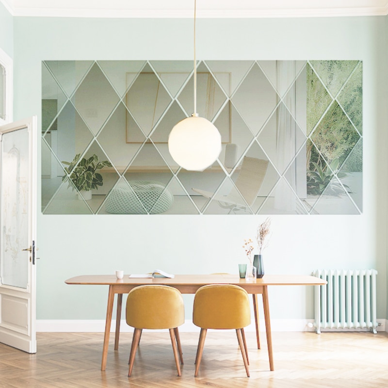 Diy Nordic Stijl Rhomb Vormige Muur 3D Spiegel Sti... – Grandado