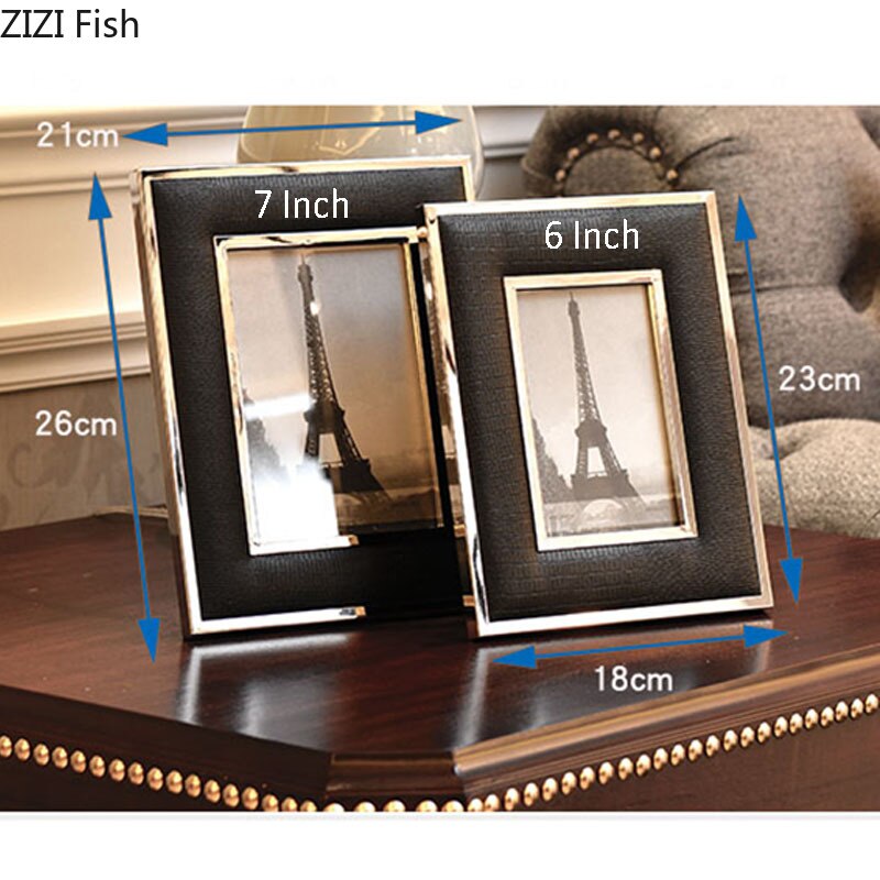 6/7 Inch Black Leather Photo Frame Family Portrait... – Vicedeal