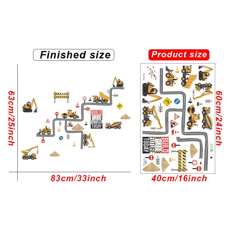 Cartoon Techniek Voertuig Verwijderbare Muursticke... – Vicedeal