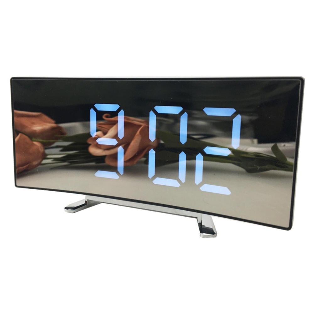 Digital Black Alarm Clock 7 Inch Curved Dimmable L... – Grandado