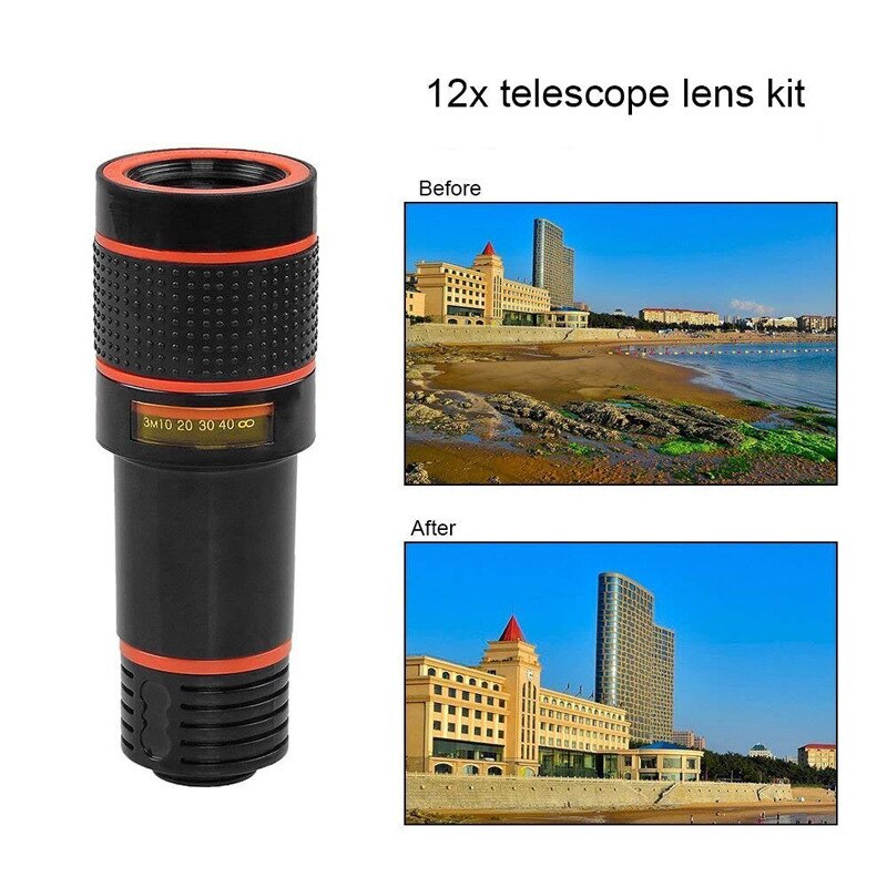 Camera Kit 12X Zoom Lens Voor Smartphone Telescoop... – Vicedeal