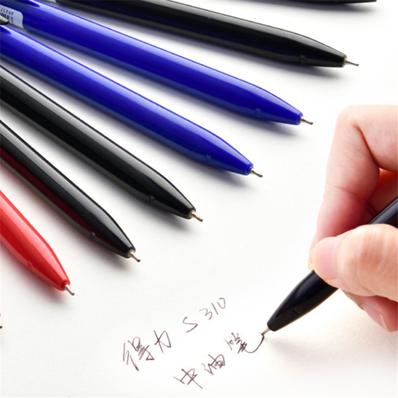 Deli 3pcs oil pen ball-point pen black red blue oi... – Grandado