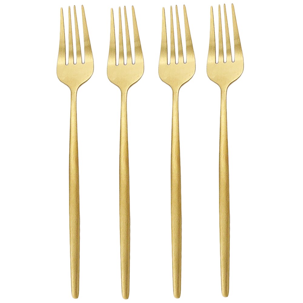 4Pcs Gold Matte Dinner Fork Cutlery 304 Stainless ... – Vicedeal
