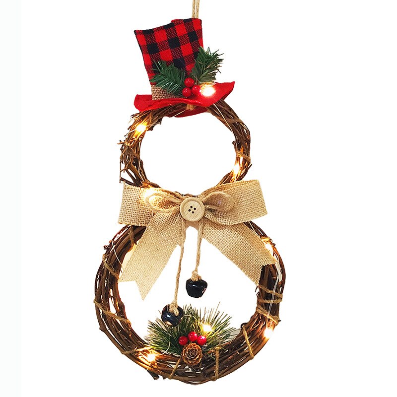Christmas Wreath Garland With LED Light String Lig... – Vicedeal