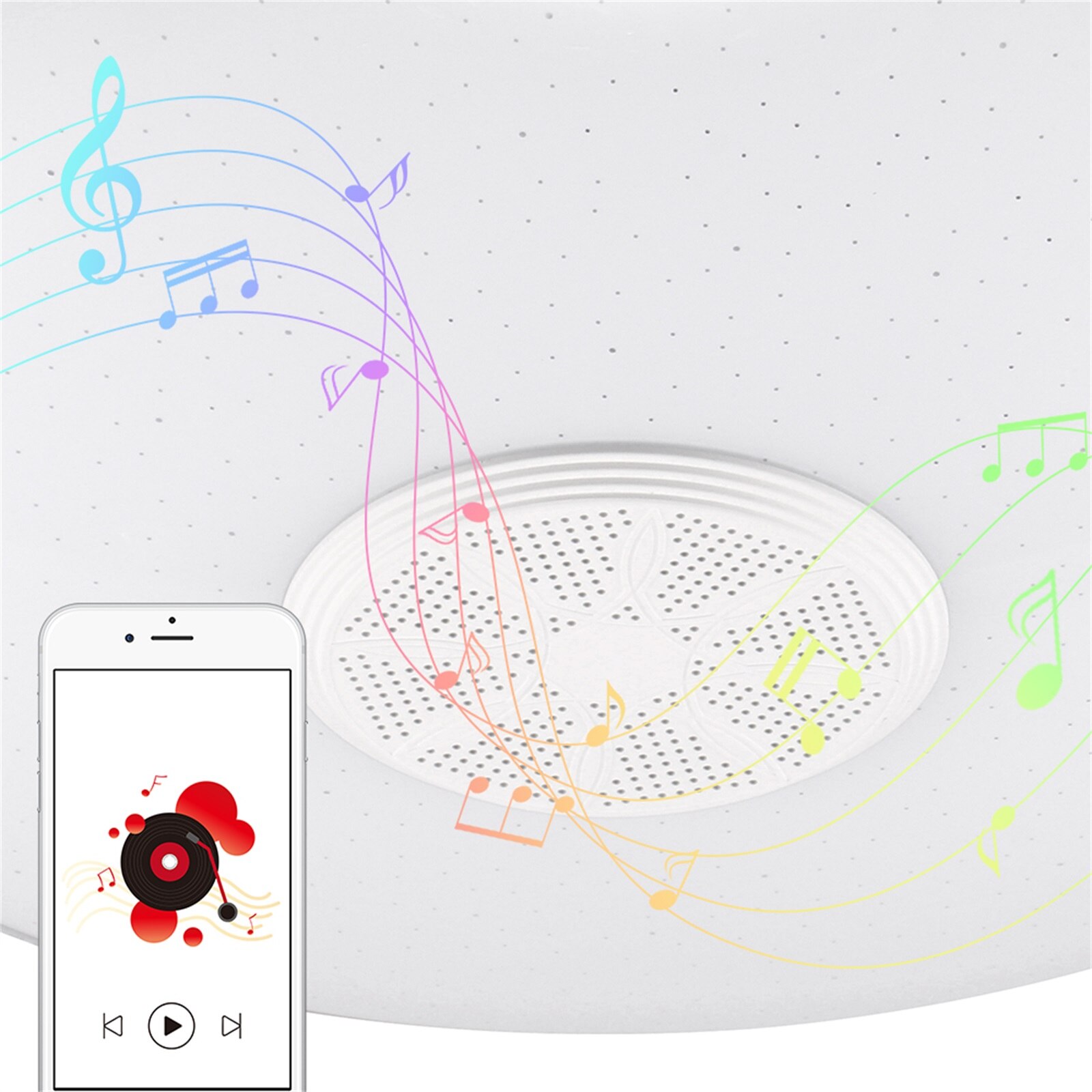 LED Hanging Music RGB Ceiling Light Multifunctiona... – Grandado