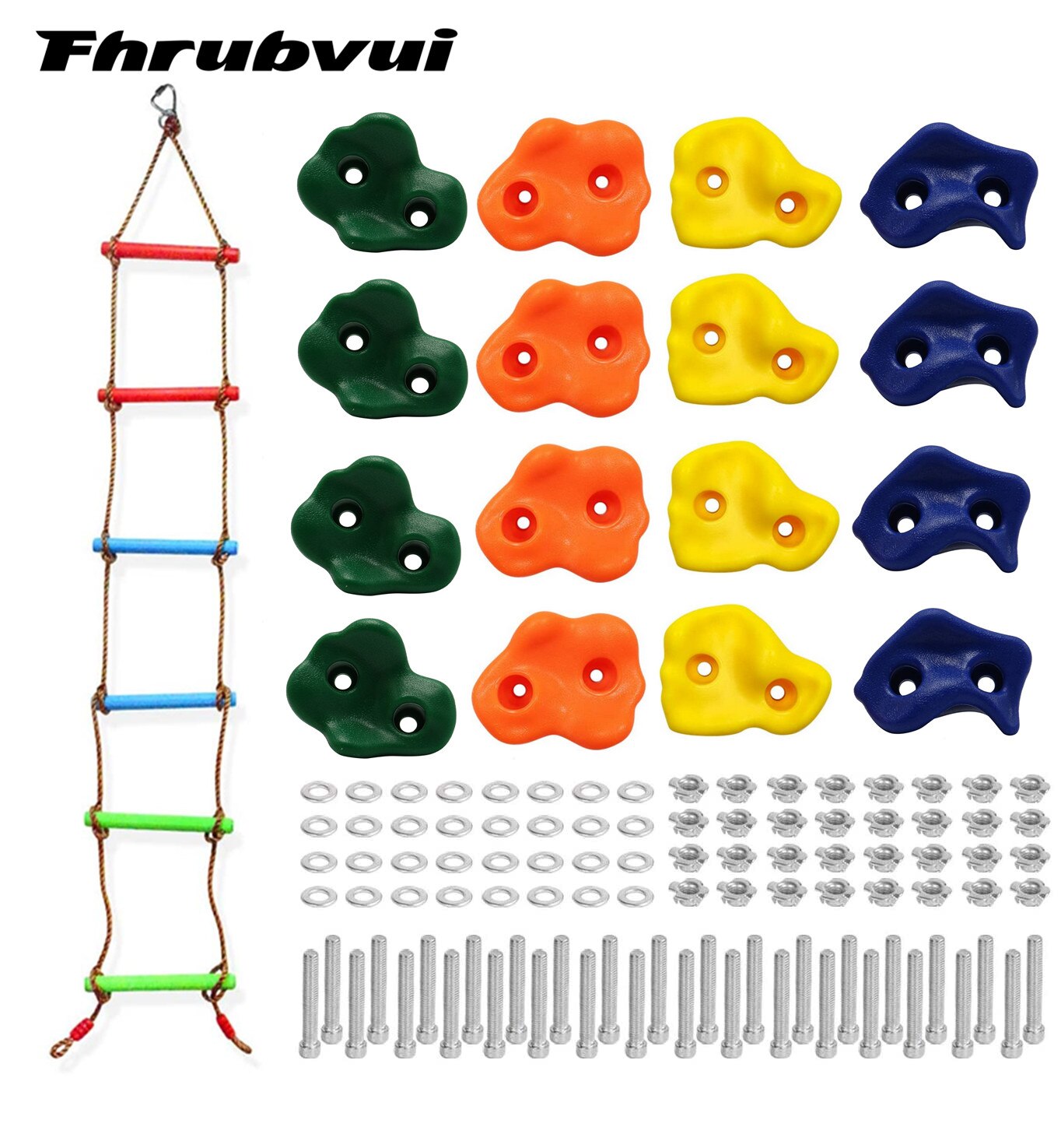 16 Rock Climbing Holds for Kids with Climbing Rope... – Grandado