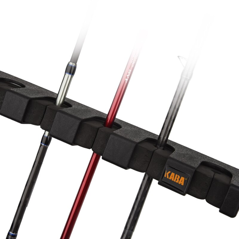 KABA Black Fishing Pole Holder Wall-mounted 6 Rods... – Vicedeal
