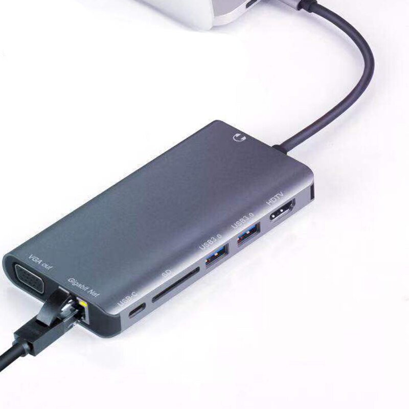 -USBC to Rj45 Lan 4K HDMI VGA 2USB 3.0 SD Card Slo... – Grandado