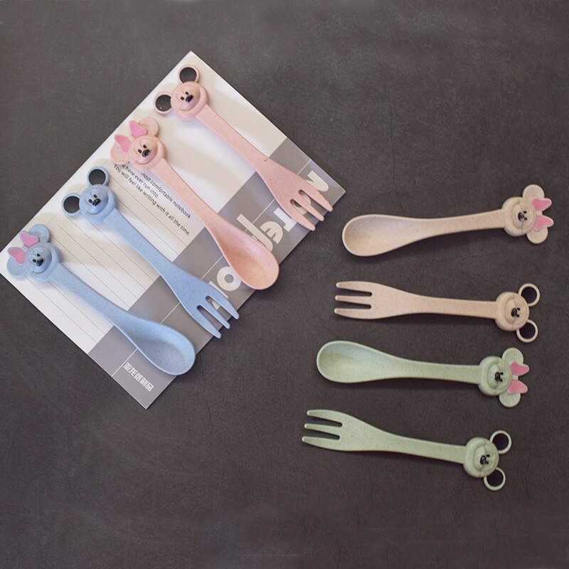 2 Stks/set Babyvoeding Servies Set Tarwe Stro Mili... – Grandado