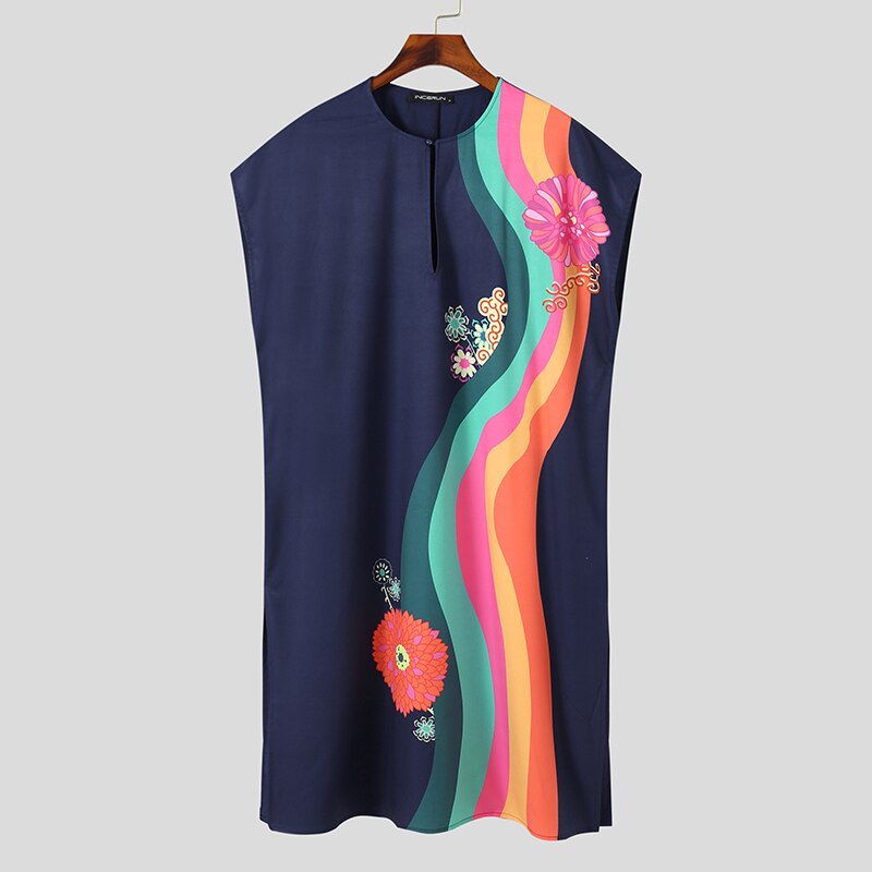 INCERUN Men Long Gowns Tops Sleeveless Sleep Wear ... – Vicedeal