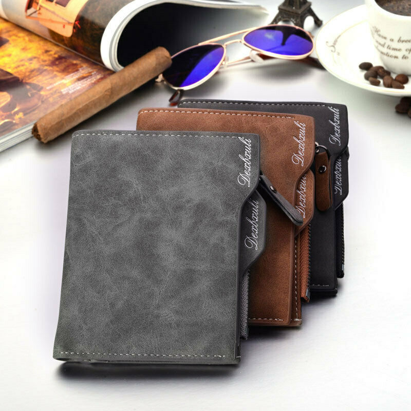 Luxury Mens Wallet Leather PU Bifold Short Wallets... – Grandado