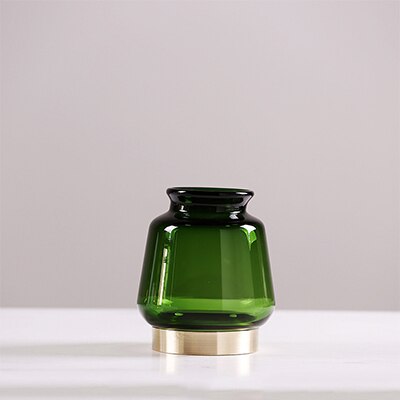 Glass Vase Decoration Simple Emerald Green Sen Gla... – Grandado