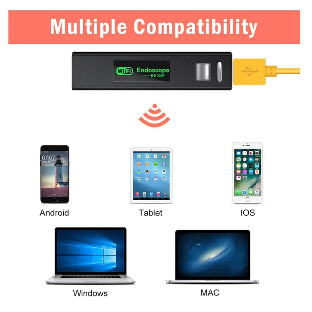 HD 1200P Endoscope 2MP 8mm Wireless Inspection Cam... – Grandado