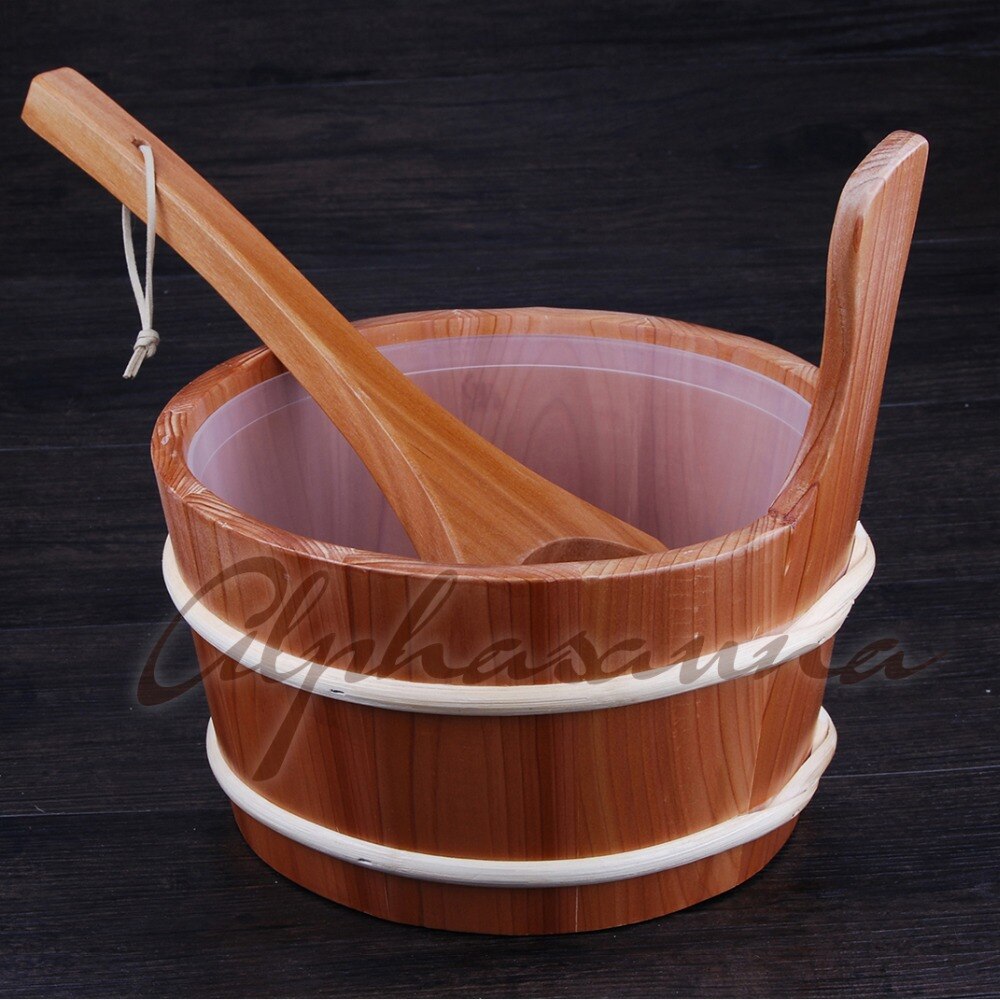 Natural handmade 4L Red Cedar Bucket Pail and Ladl... – Grandado