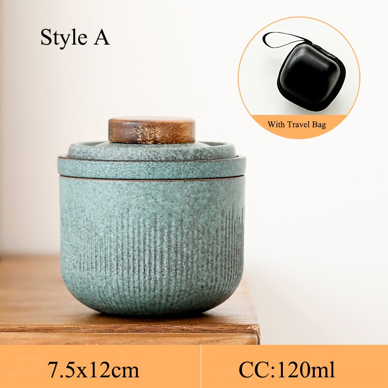 Green ceramicTeapot teacup handmade portable trave... – Vicedeal