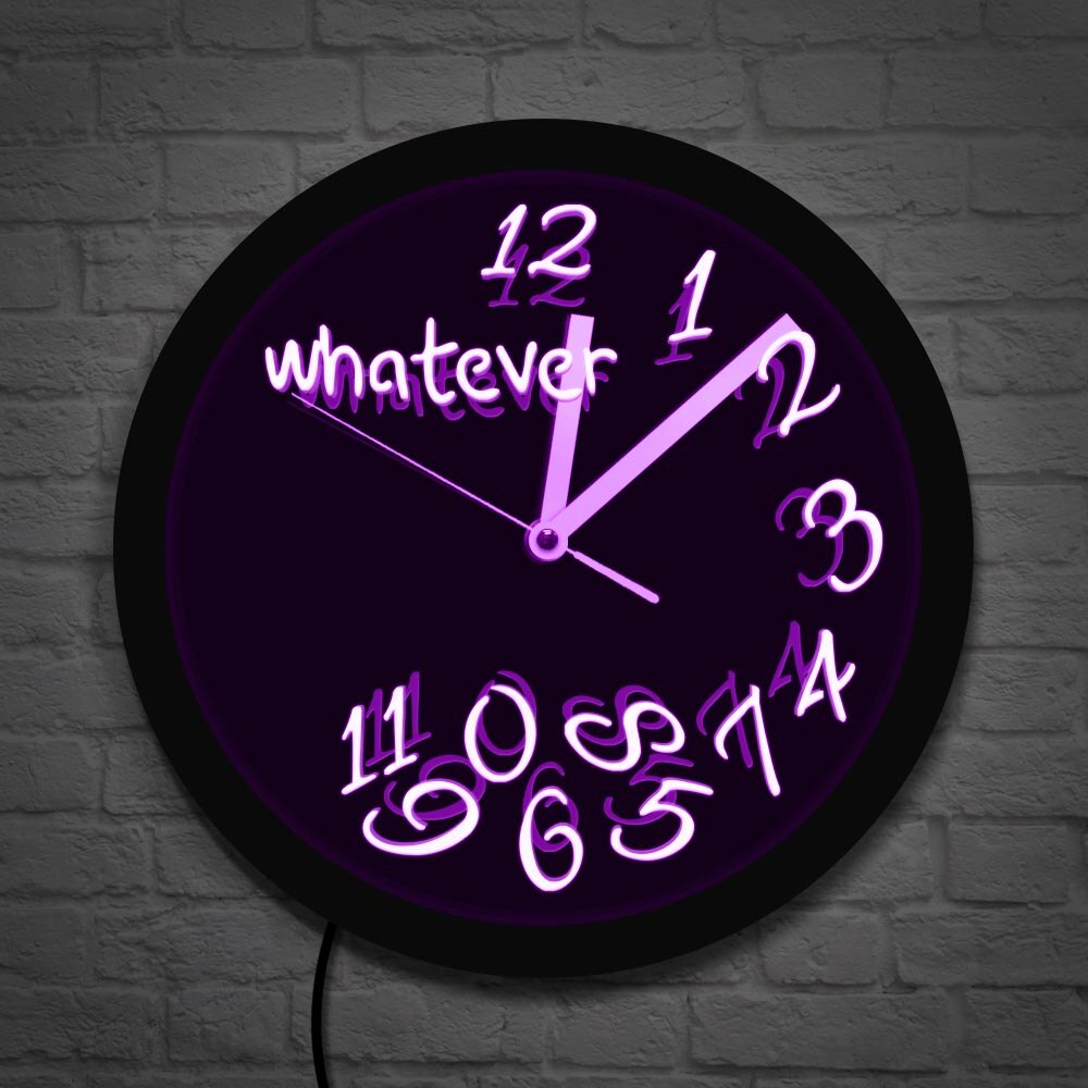 Whatever You Are Late Anyway LED Neon Wall Clock M... – Grandado