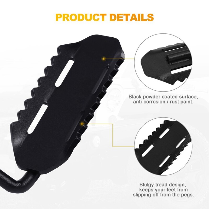 1 Pair of Door External Foot Pedal Rest Pedal Zigz... – Grandado