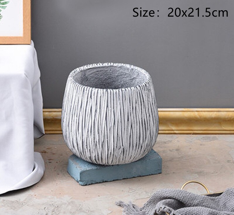 Nordic Style Fiber Reinforced Cement Flower Pot Ro... – Grandado