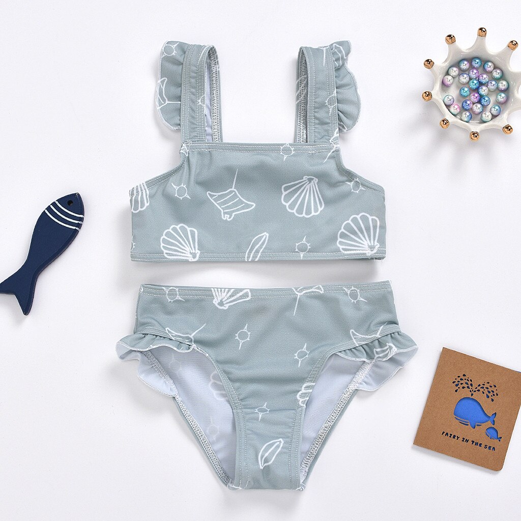 Maillot de bain à volants, sans manches pour petit... – Grandado