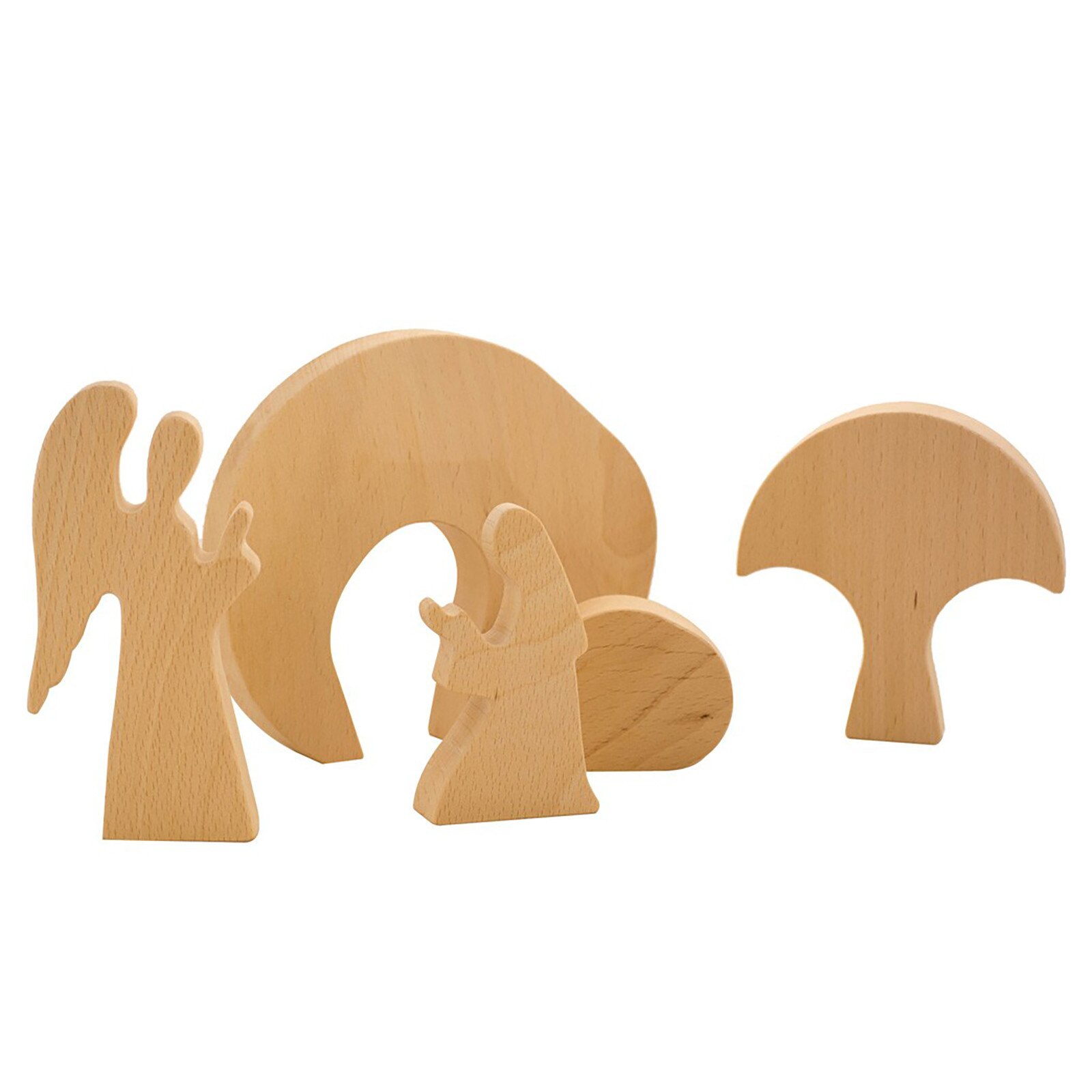 Easter Scene Wooden Nativity Set Wooden Manger Cre... – Grandado