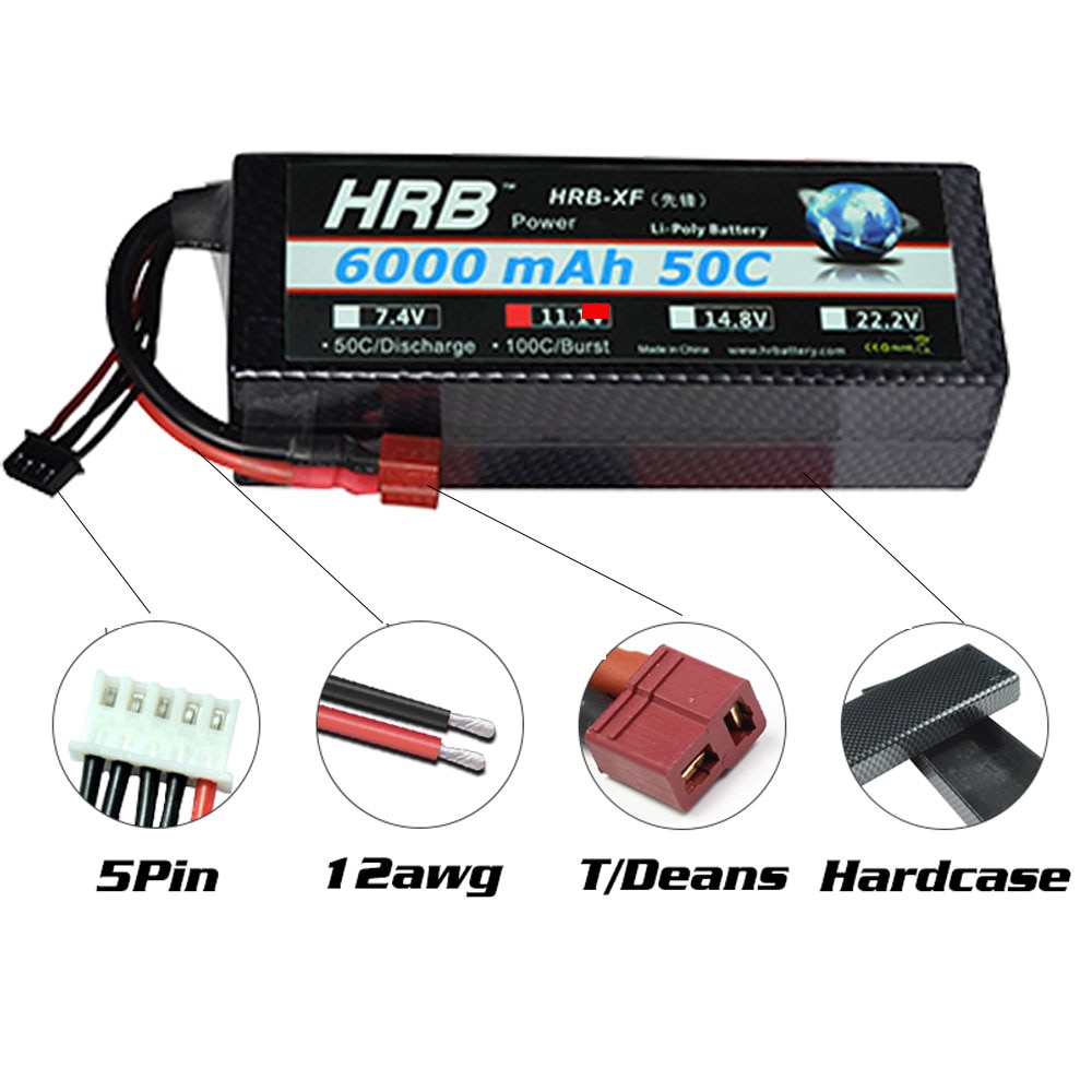 HRB 4S lipo battery 14.8V 6000mah 7000mah 5200mah ... – Grandado