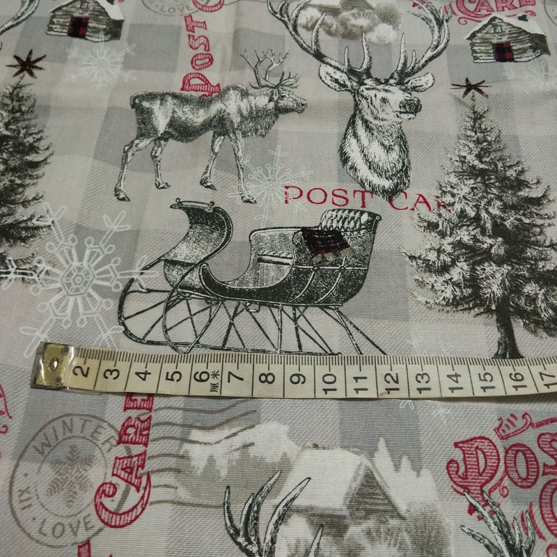 Classic Grey Christmas Deer Sled Snowflake Tree Pr... – Grandado