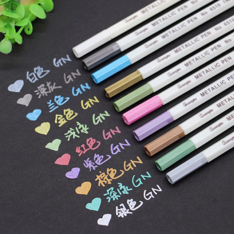 10 Colors/Box Metallic Color Pen Oil Permanent Gol... – Vicedeal