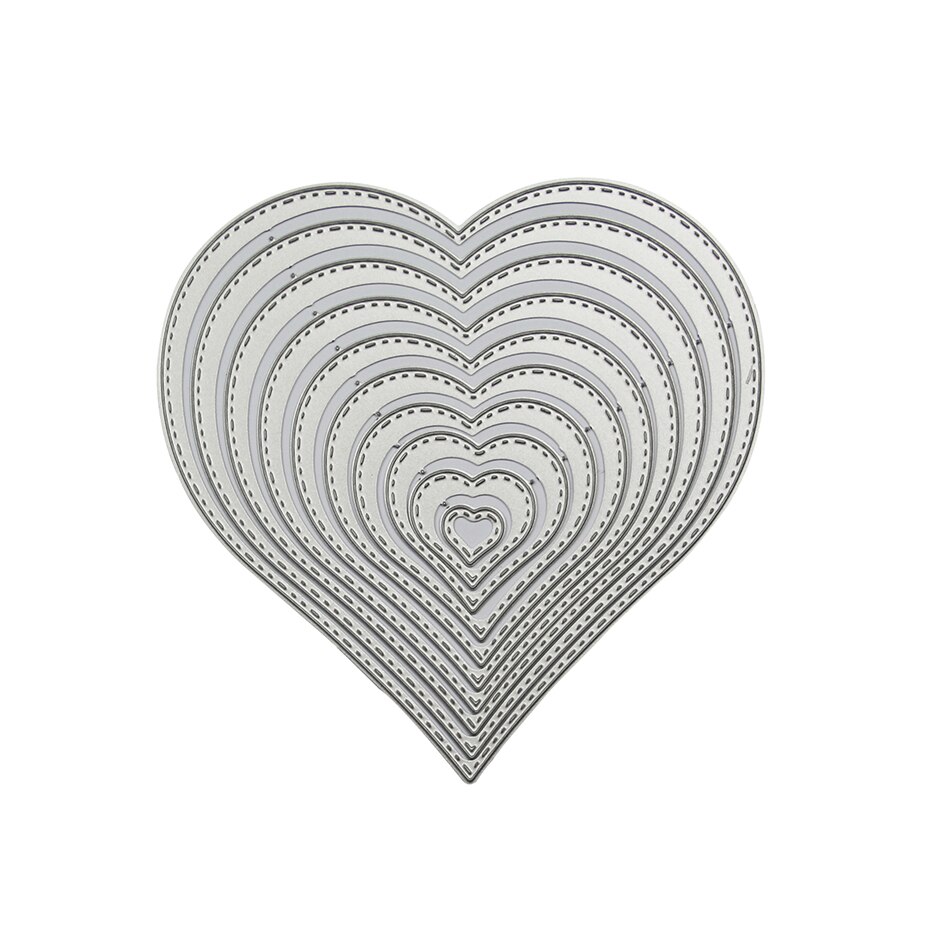 10 Sizes Heart Shape Die Cut Set Embossing Cut Tem... – Grandado