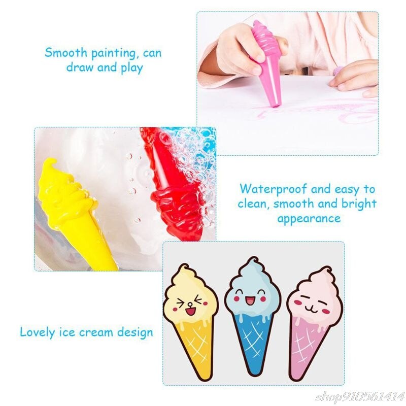 9 Colors Ice Cream Shape Crayons Non Toxic Washabl... – Grandado
