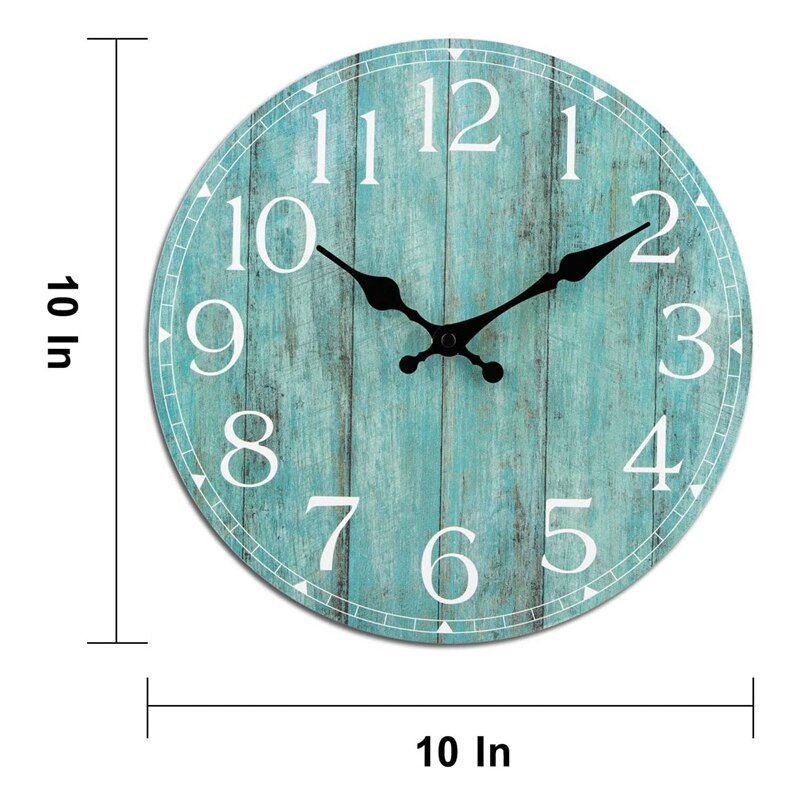 Wall Clock,10 Inch Teal Silent Non-Ticking Kitchen... – Vicedeal