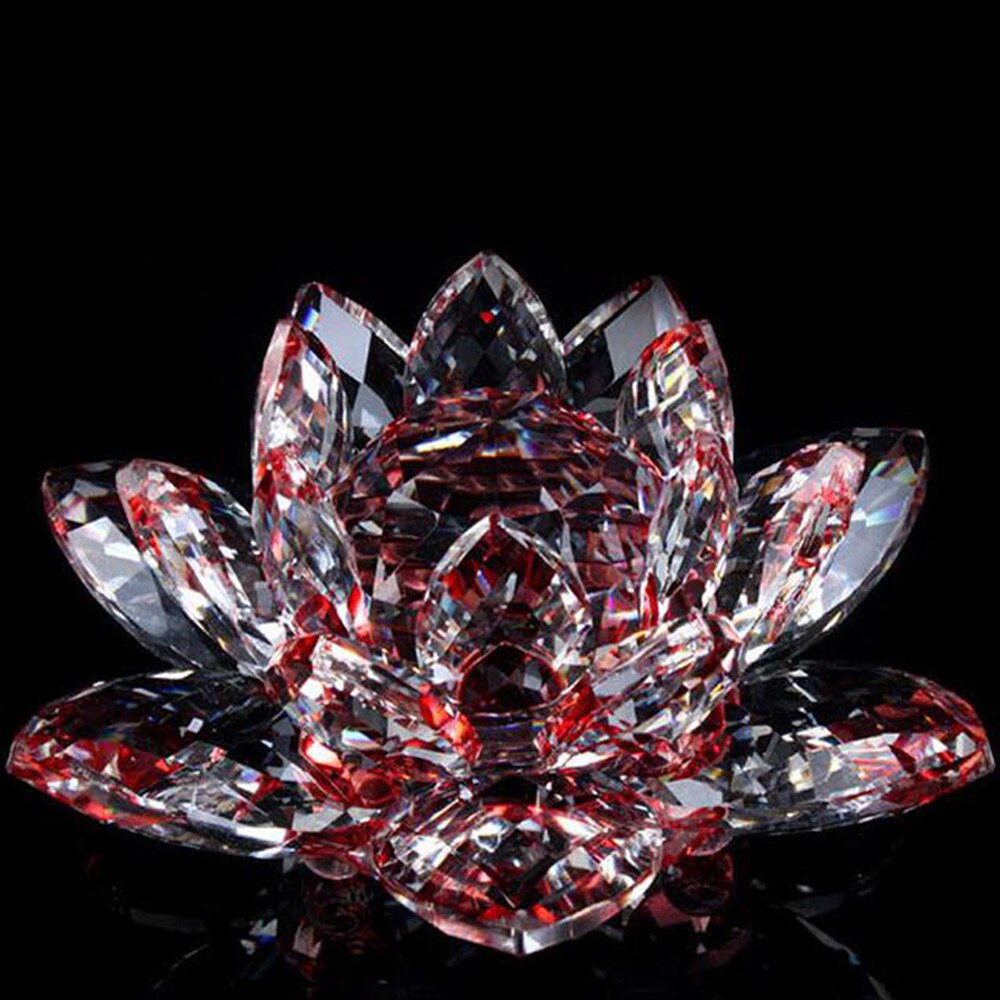 Crystal Lotus Crystal Glass Figure Paperweight Orn... – Grandado