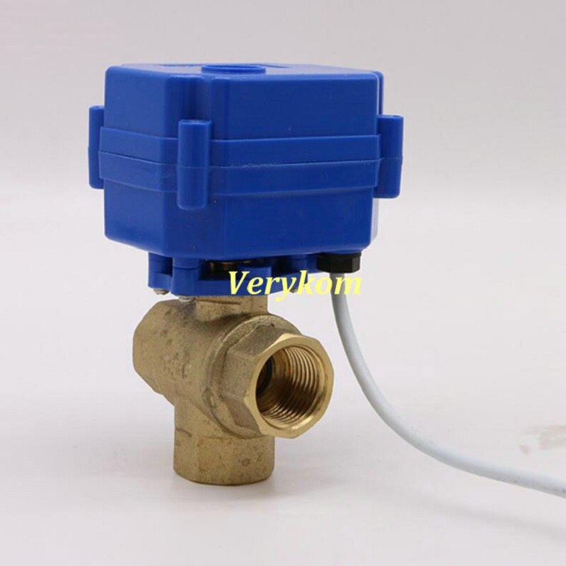 DN15 Three Port 1/2" Brass Motorized Ball Val... – Grandado