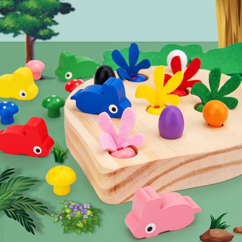Early Education Puzzle Carrot Insertion Game Woode... – Grandado