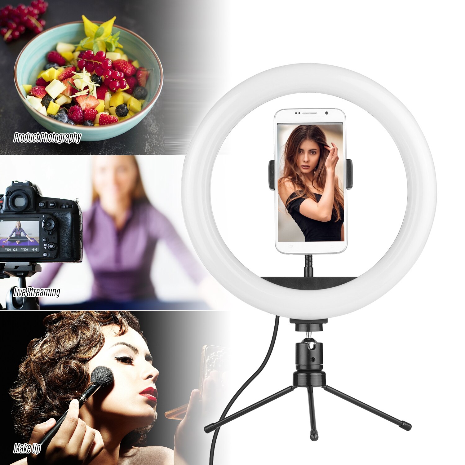 10 Inch LED Ring Light 120pcs LED 10W Dimmable 270... – Grandado