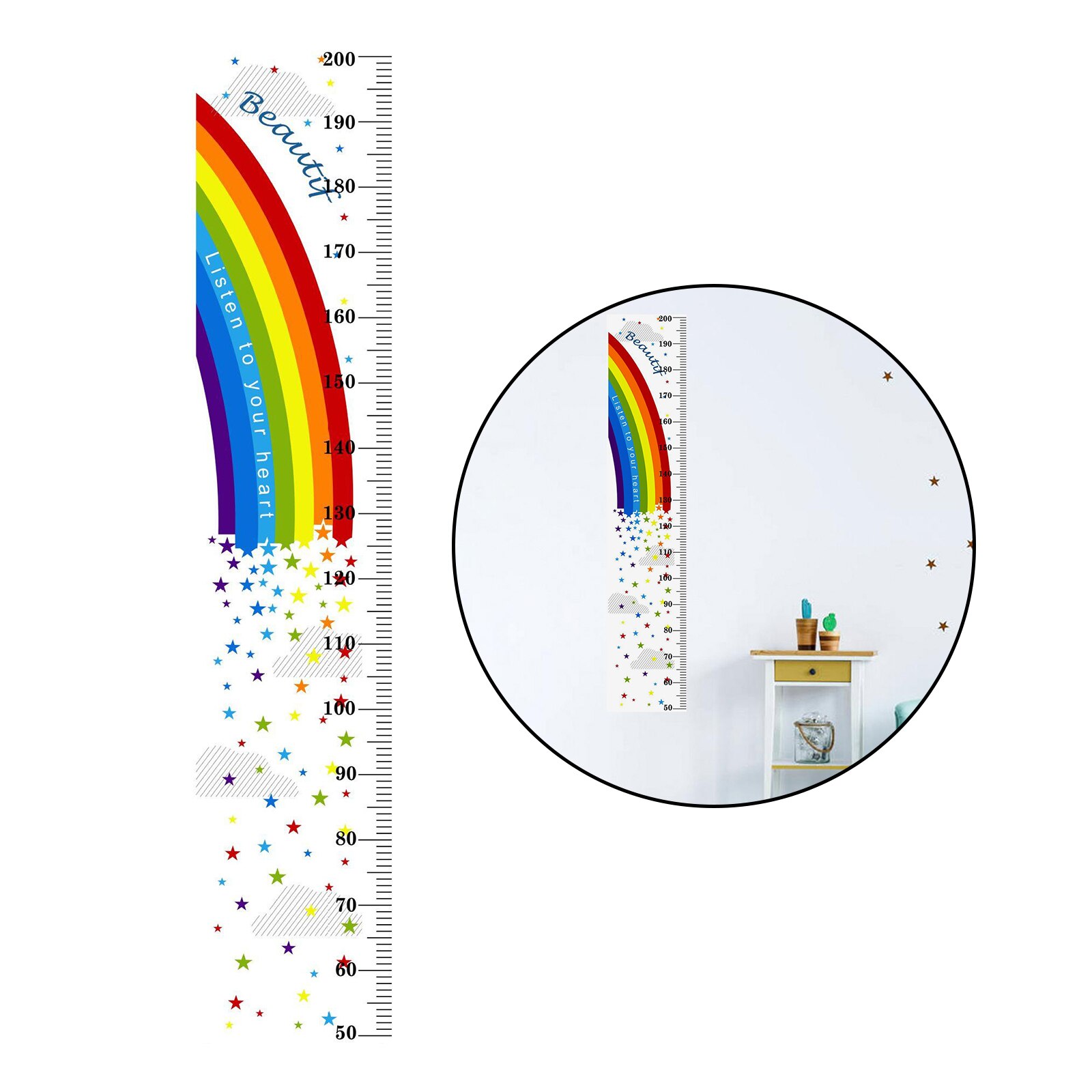 Baby Growth Chart Ruler Wall Decor Sticker for Kid... – Grandado