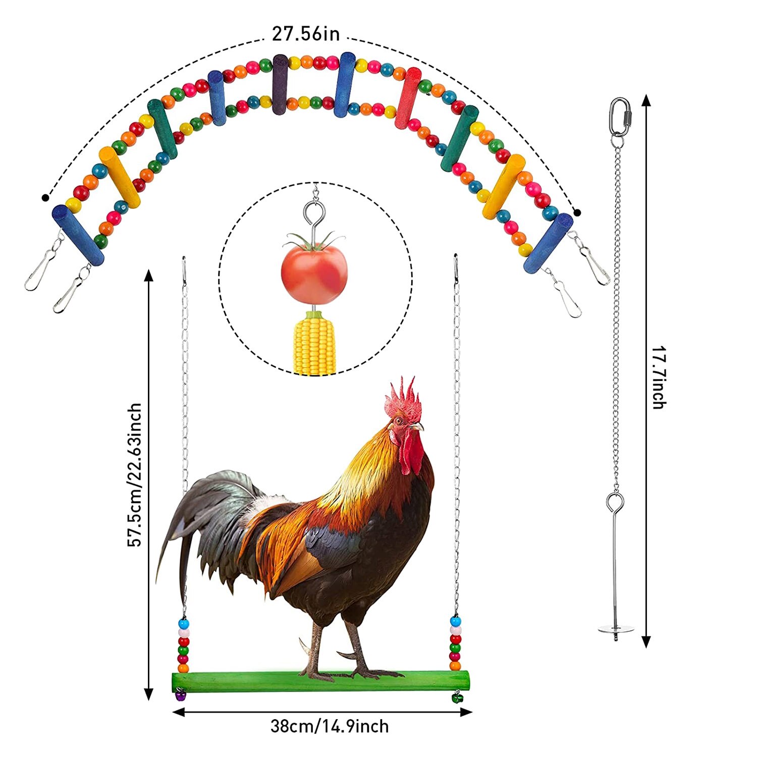 5 Pcs Chicken Toys Chicken Hanging Swing Toys Vegg... – Grandado