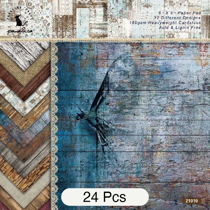 24 Sheet Vintage ButterFly Wood Texture Scrapbooki... – Vicedeal