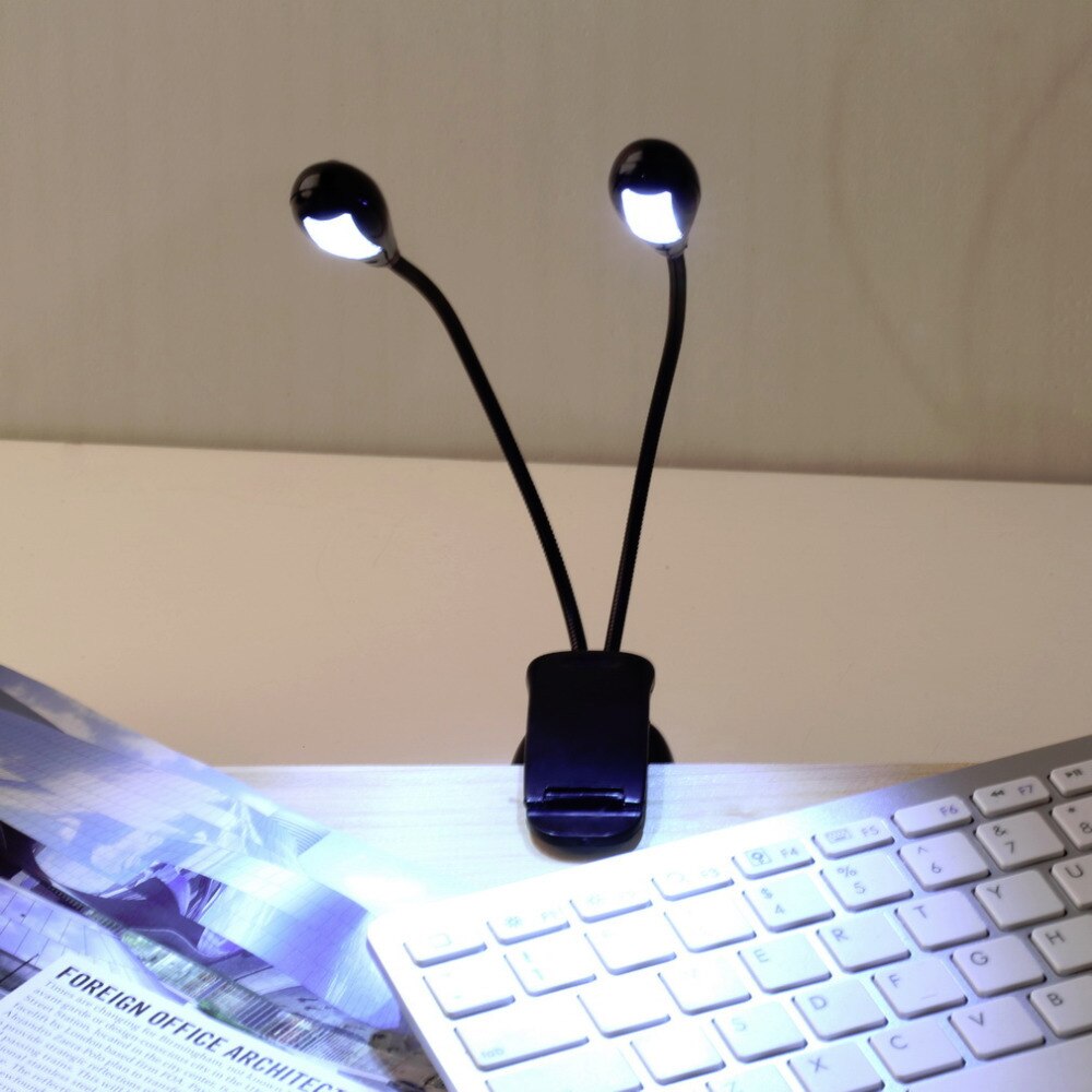 Clip-on Book Lights table Lamp desk Light USB 2 Du... – Vicedeal