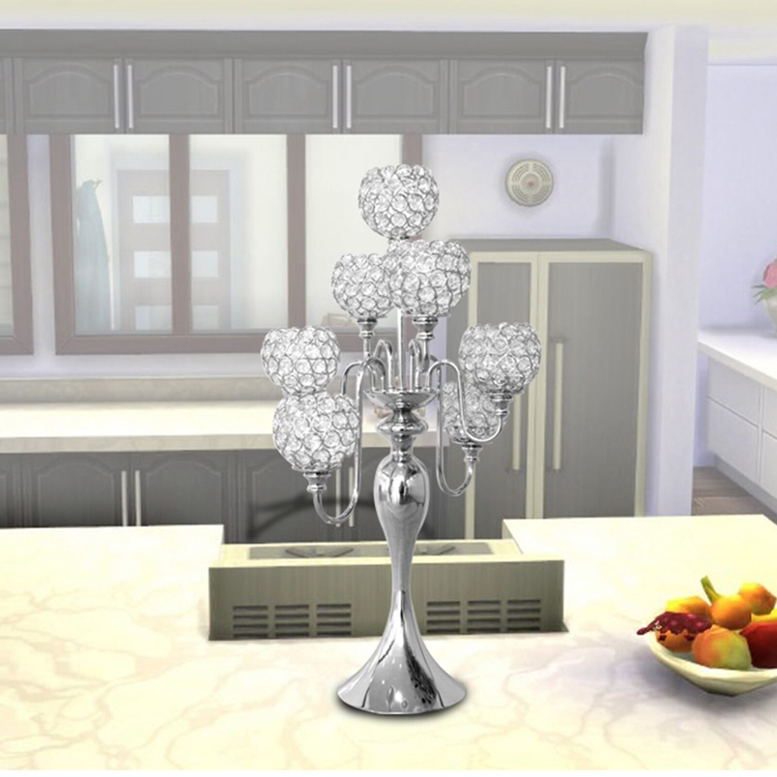 7-Candle Crystal Candelabra Centerpiece Candle Sta... – Vicedeal