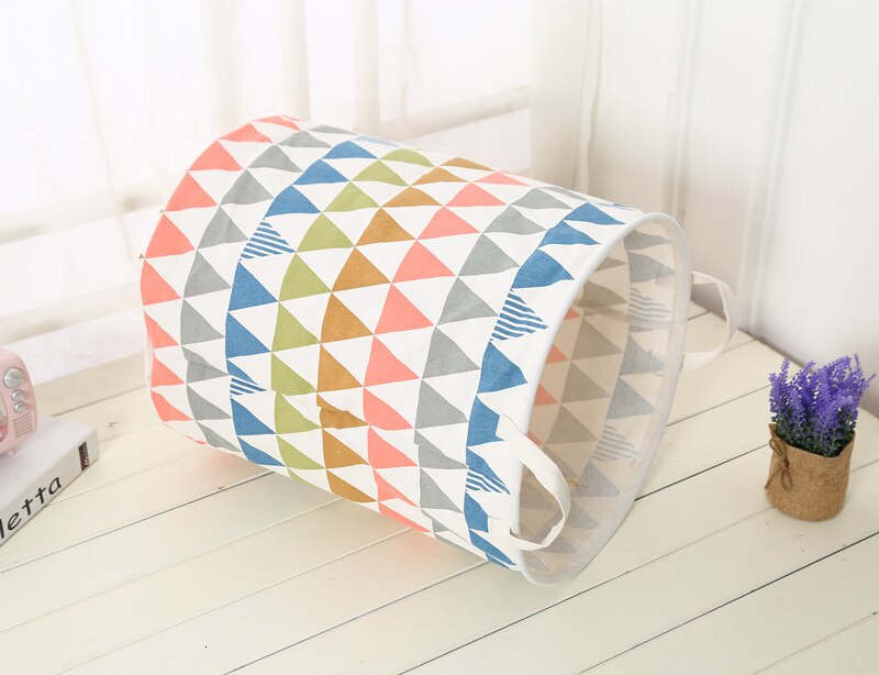 Colored Triangle Laundry Basket Home Fabric Storag... – Vicedeal