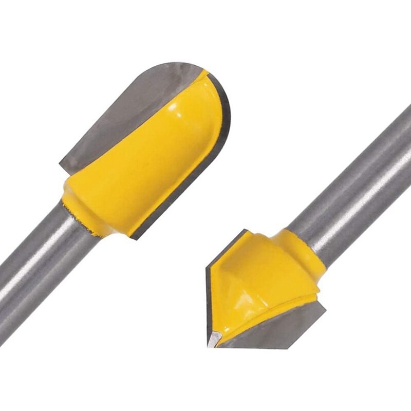 6Pcs 1/4Inch Shank Carbide 90 Degree V-Groove And ... – Grandado