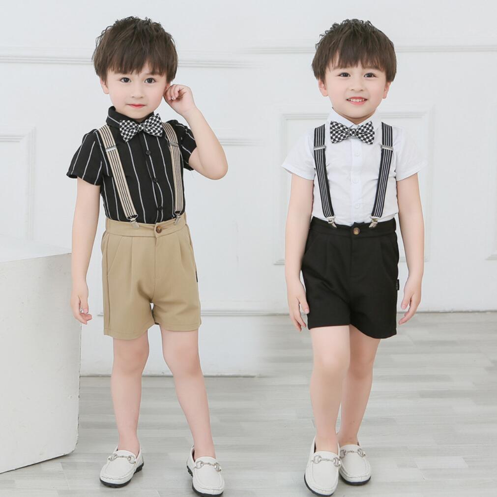 Summer Baby Boy Costume Black White Blazer Shorts ... – Grandado