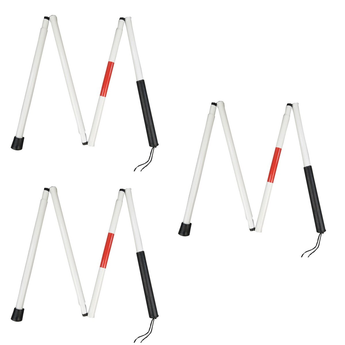 3pcs Folding Blind Cane Reflective Red Folding Wal... – Grandado