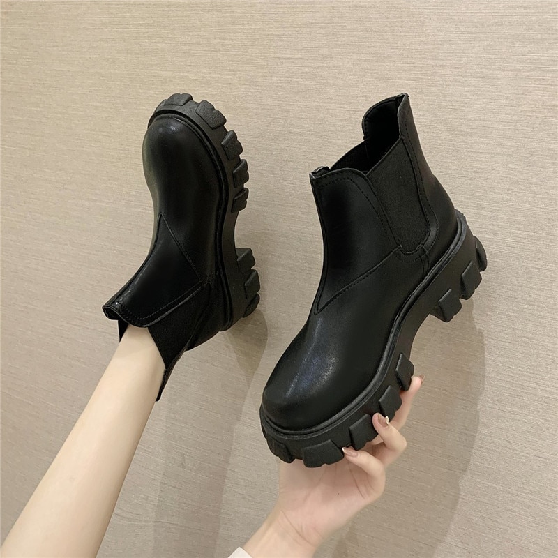 COOTELILI Women Ankle Boots 5cm Heel Patent Leathe... – Grandado