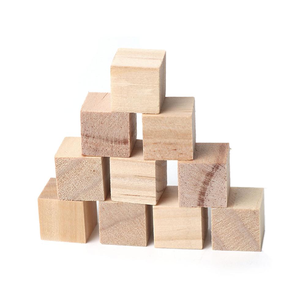 30pcs 15mm Wooden Square Crafts Kid Cube Building ... – Grandado