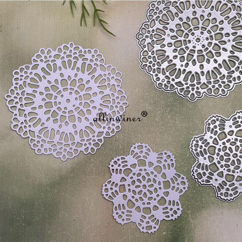 Spets blomplatta metall skärformar schabloner stan... – Grandado