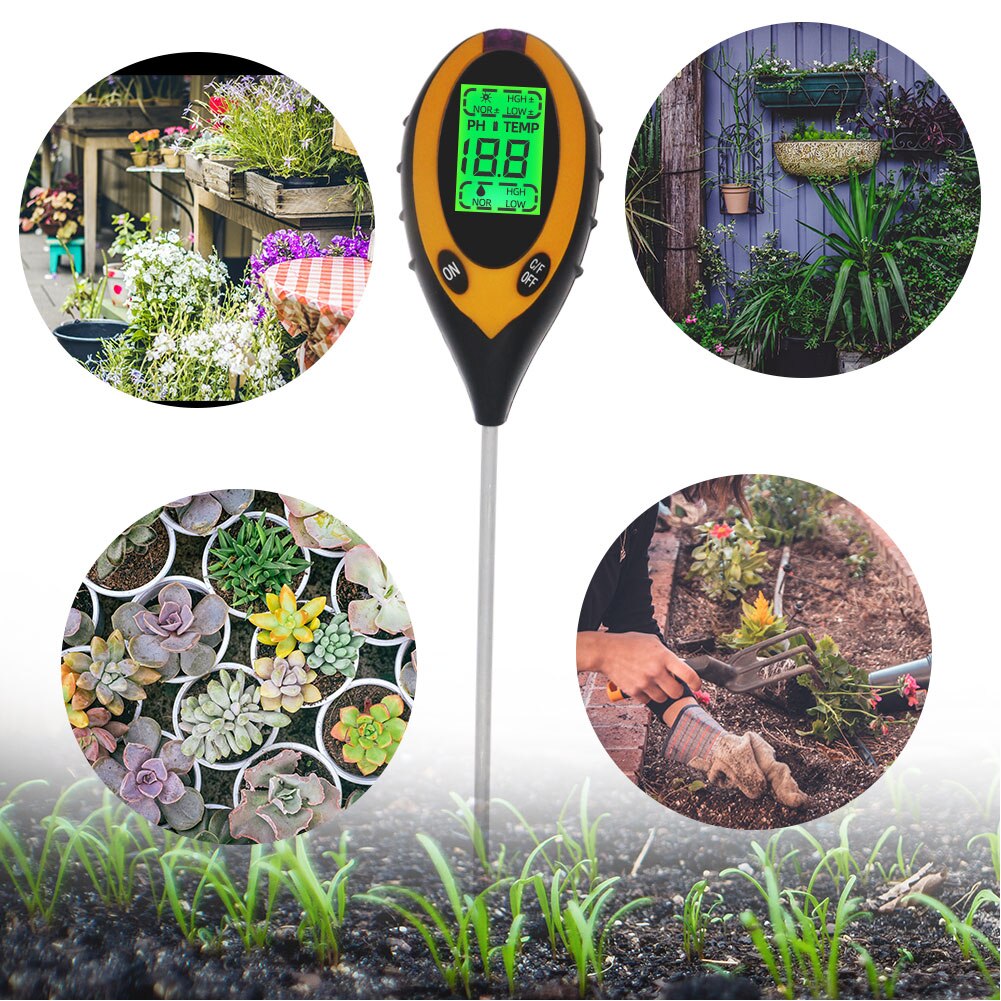 Soil pH Tester, 3/4 in 1 PH Light Moisture Acidity... – Vicedeal