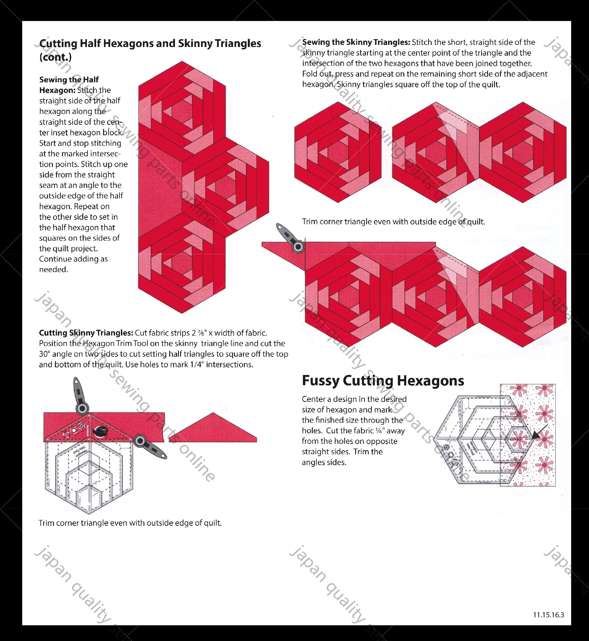 HEXAGON TRIM TOOL Quilt Ruler 2 inch to 8 inch Hex... – Grandado