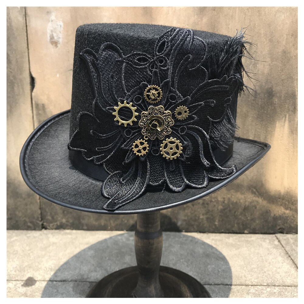 Men Women Vintage Handmade Steampunk Top Hat With ... – Vicedeal